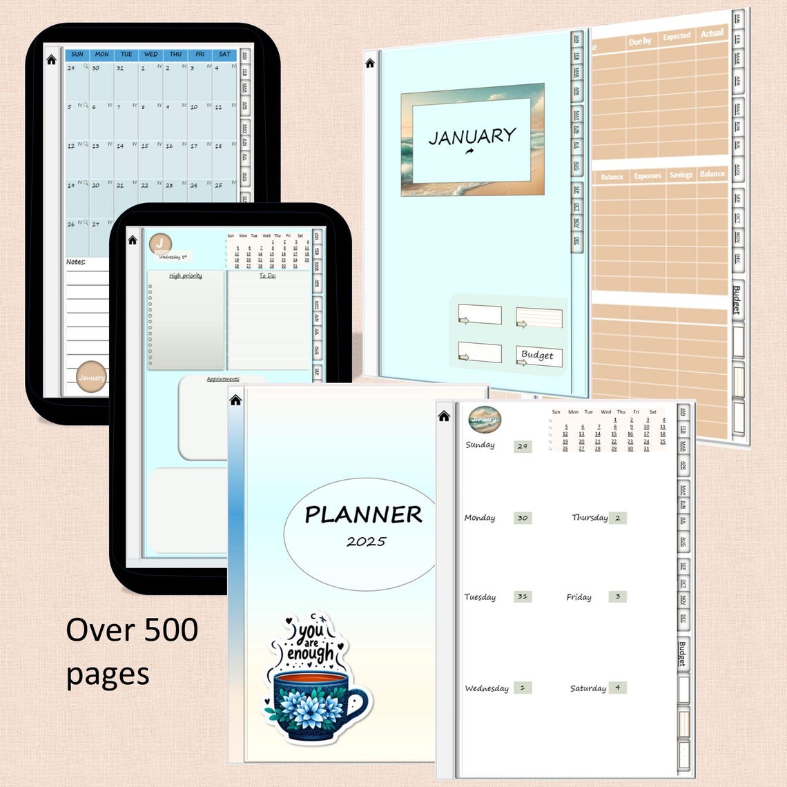2025 Digital Planner, Monthly Planner, 2025 Planner, Goodnotes Planner ...