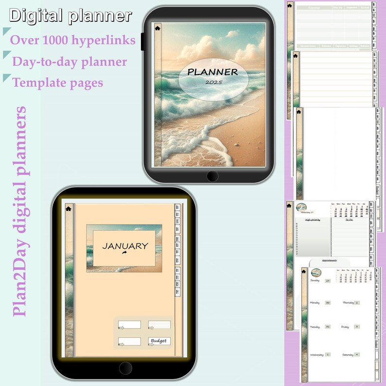 Digital Planner, Monthly Planner, 2025 Planner, Goodnotes Planner ...