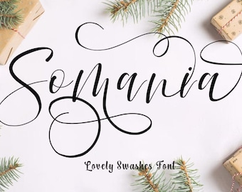 Long Tail Script Font | Etsy