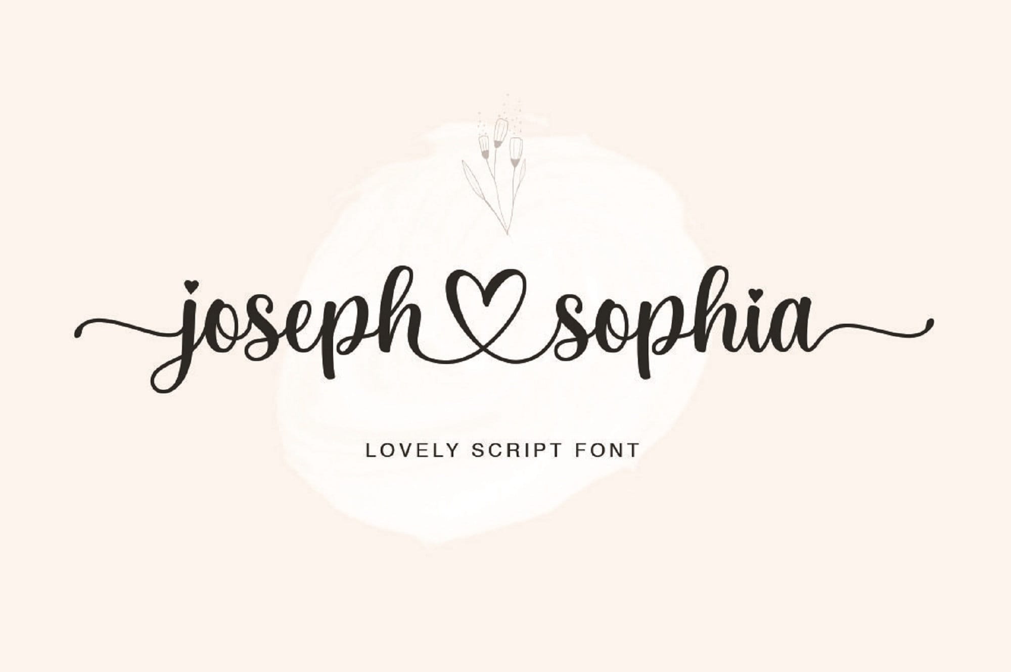 Joseph Sophia Font Calligraphy Font Heart Fonts Font with | Etsy