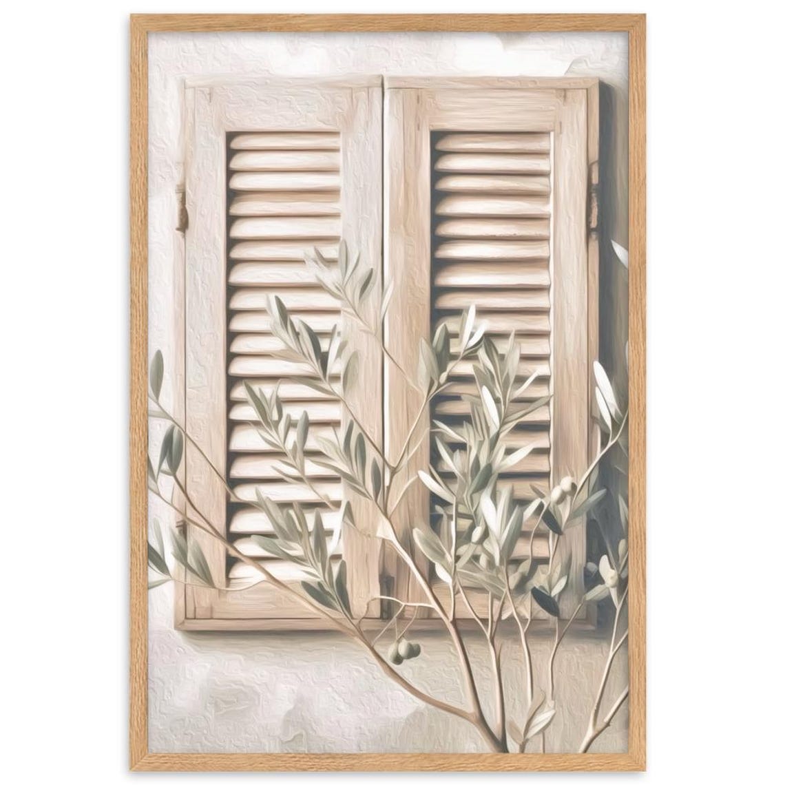 Olive Tree Beige Shutters Framed Wall Art - Etsy