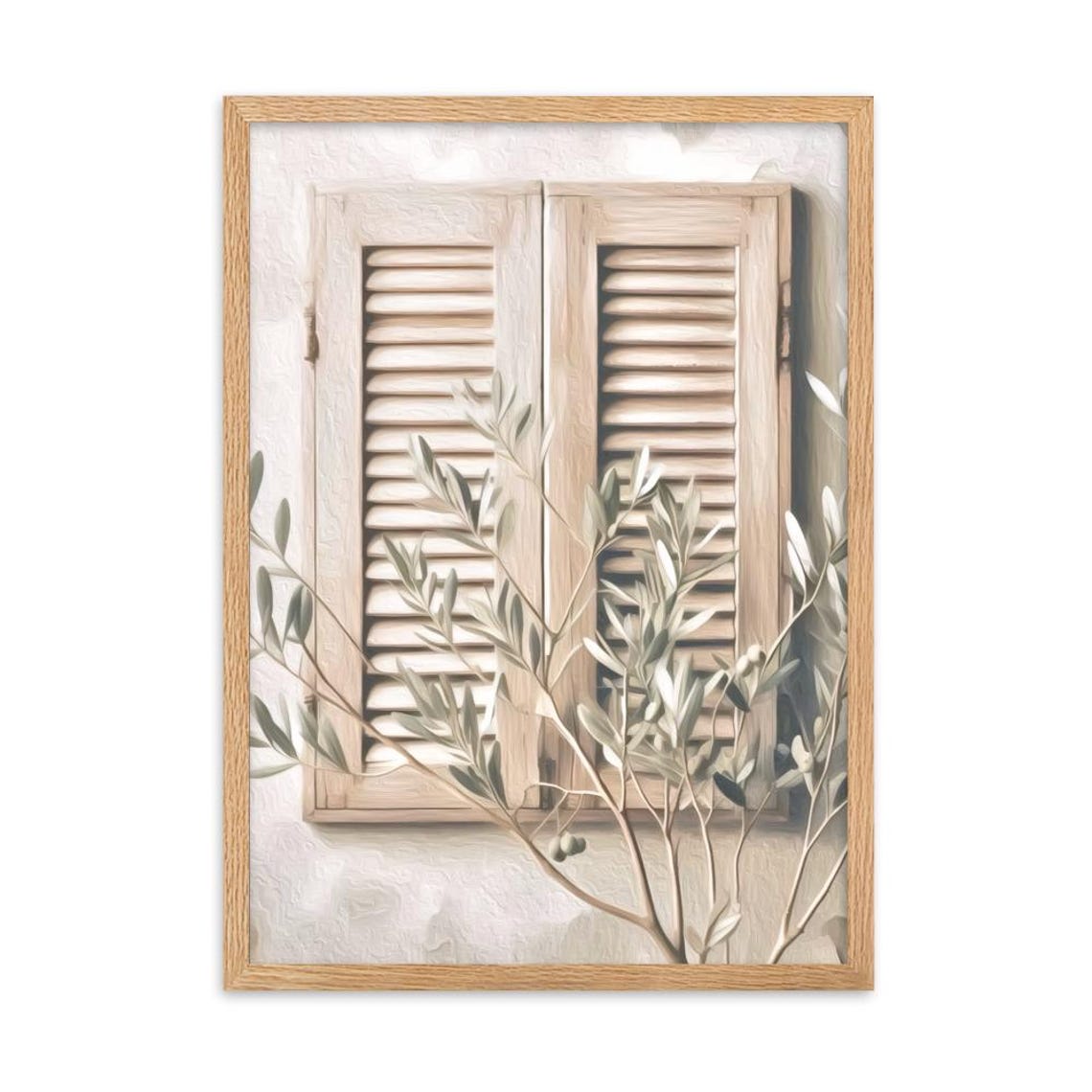 Olive Tree Beige Shutters Framed Wall Art - Etsy