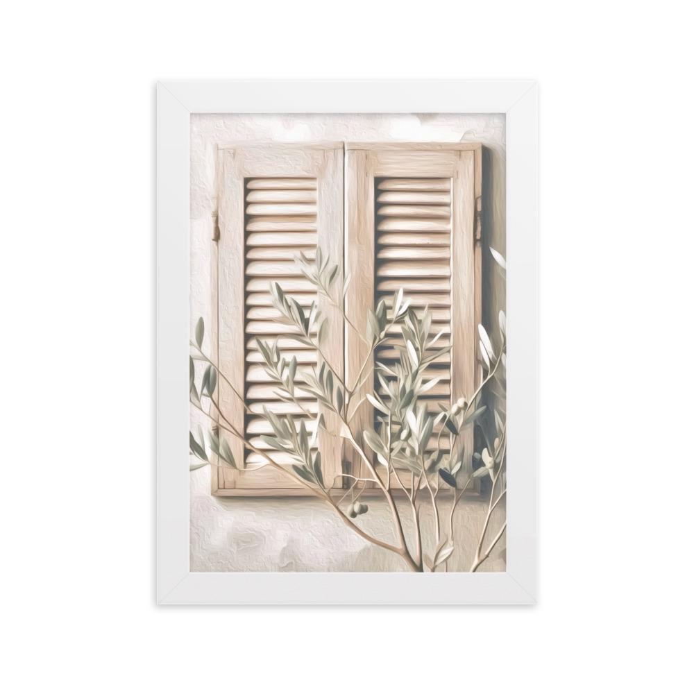 Olive Tree Beige Shutters Framed Wall Art - Etsy