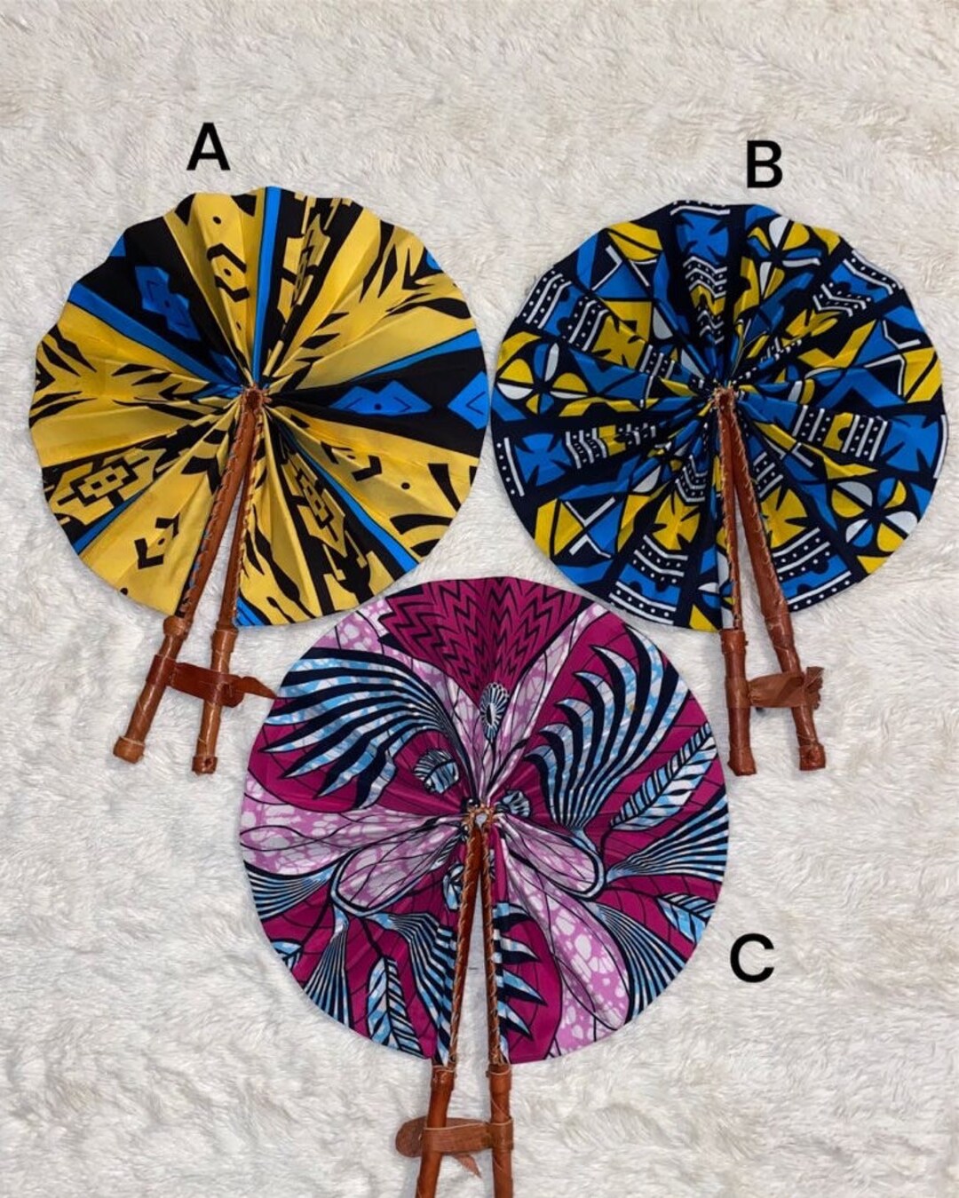 African Ankara Hand Fans - Etsy
