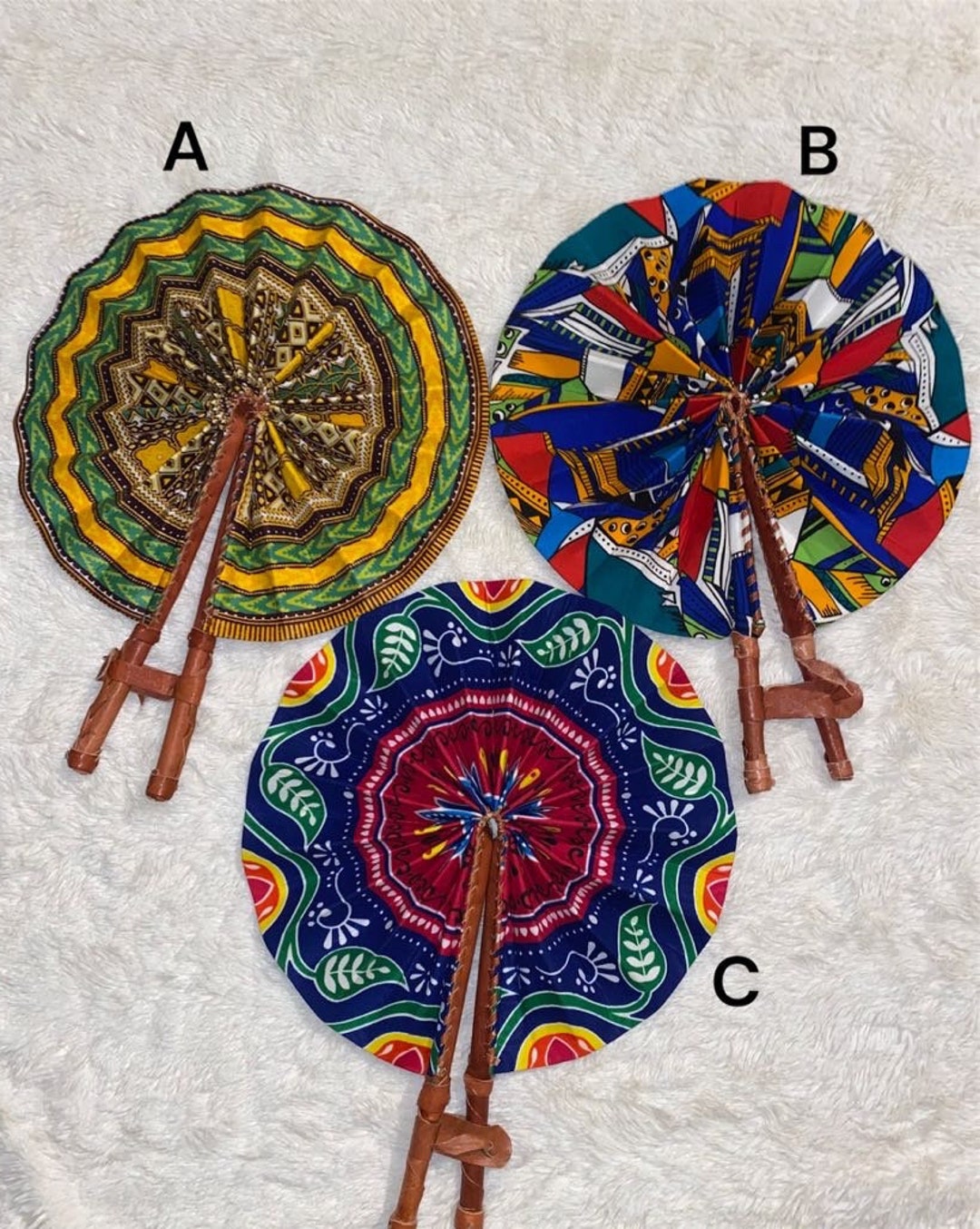 African Ankara Hand Fans - Etsy