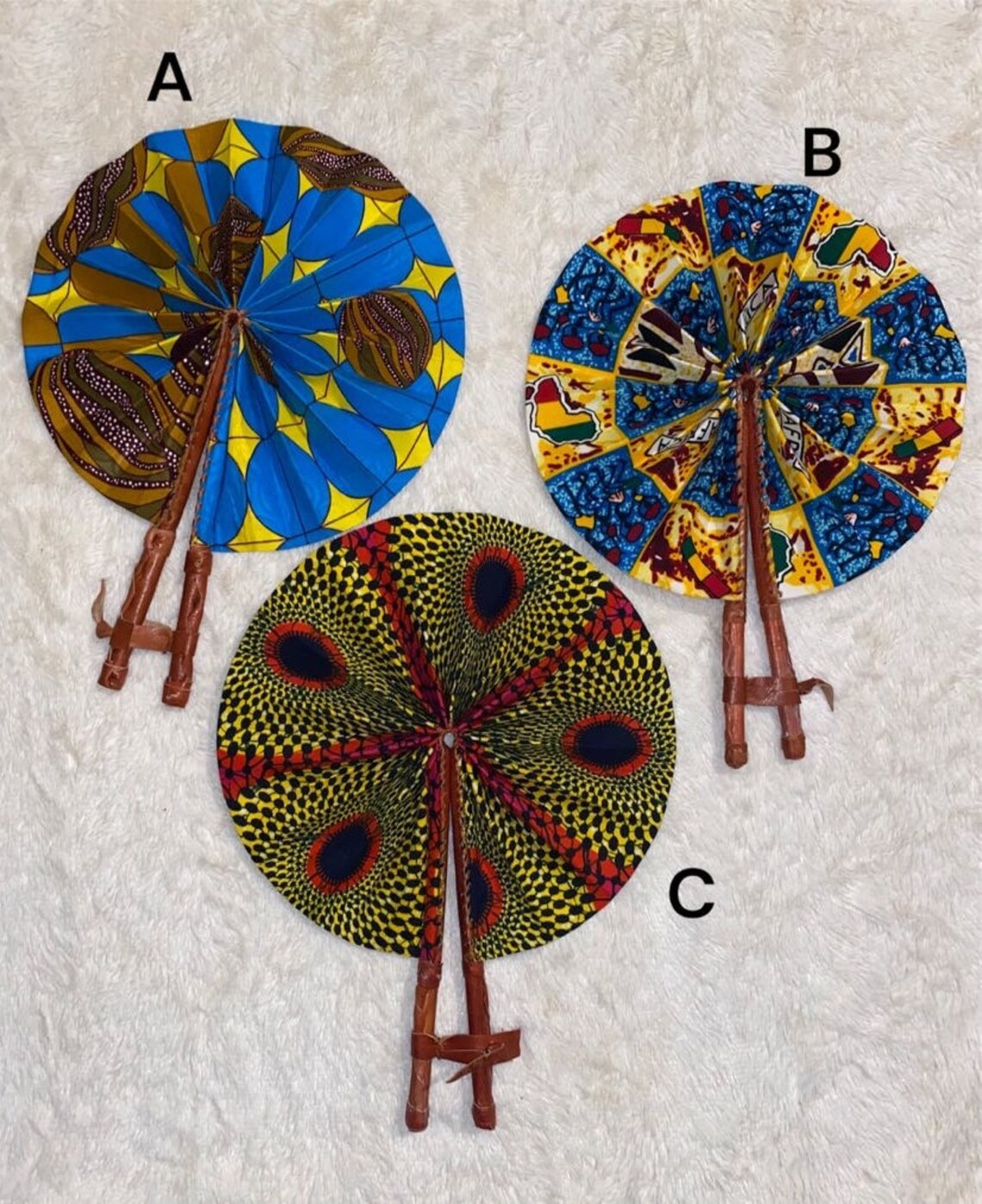 African Ankara Hand Fans - Etsy