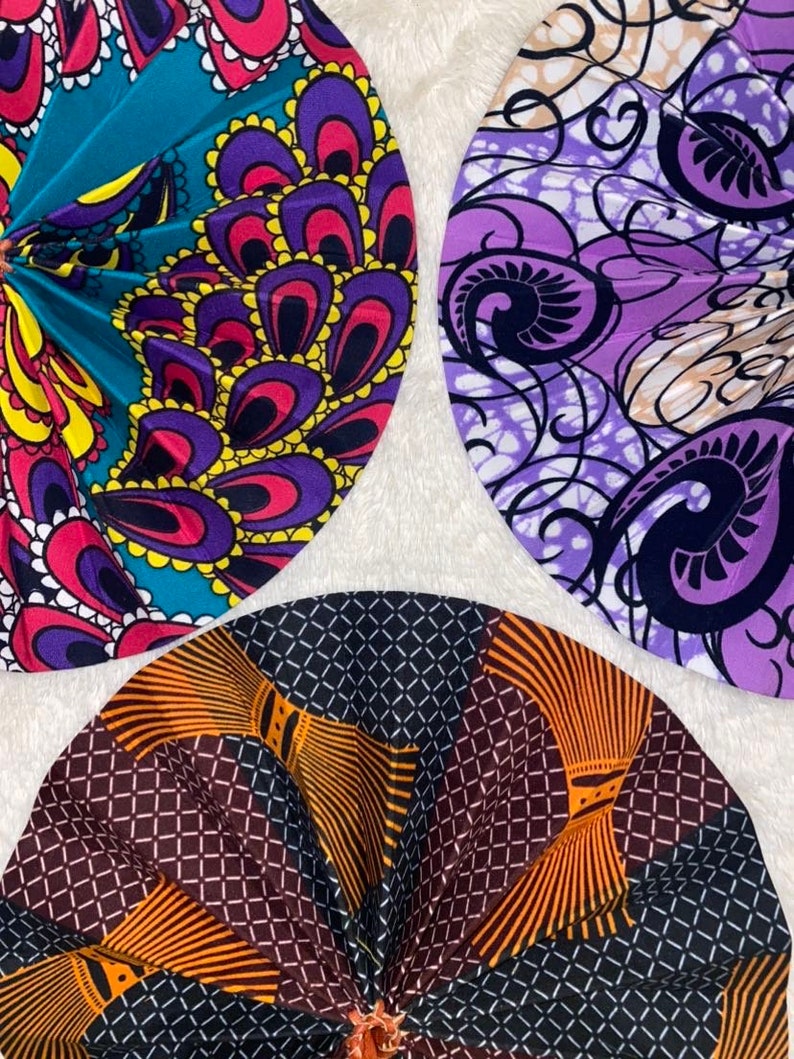 African Ankara Hand Fans - Etsy