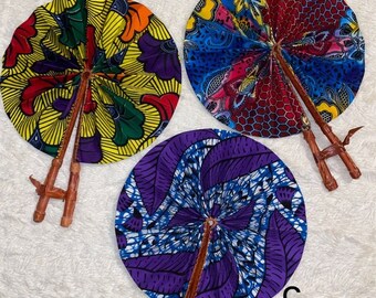 African Ankara Hand Fans - Etsy