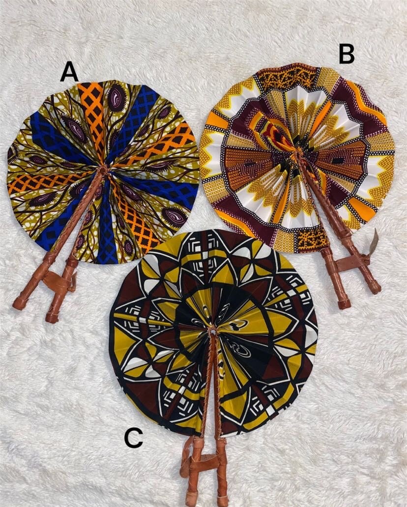 African Ankara Hand Fans - Etsy