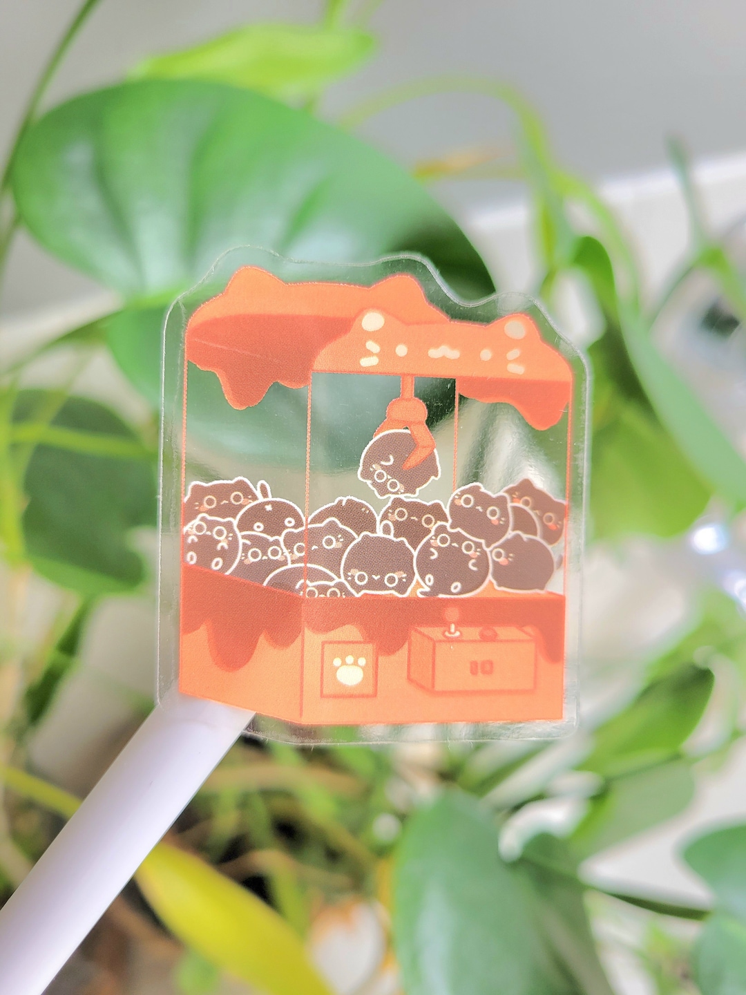 Black Cat Boba Pearls Claw Machine Clear Vinyl Sticker | Bubble Milk ...