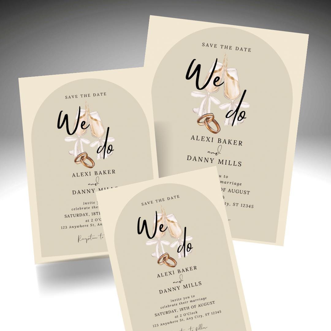 Editable Wedding Invitation Template: Save the Date (digital Download ...