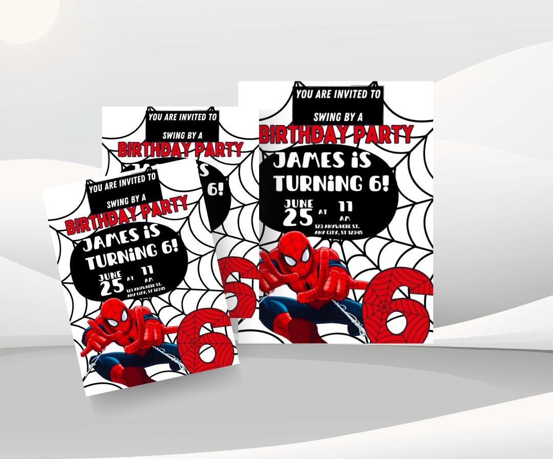 Spider Birthday Invitation Template: DIY Custom Evite (digital Download ...