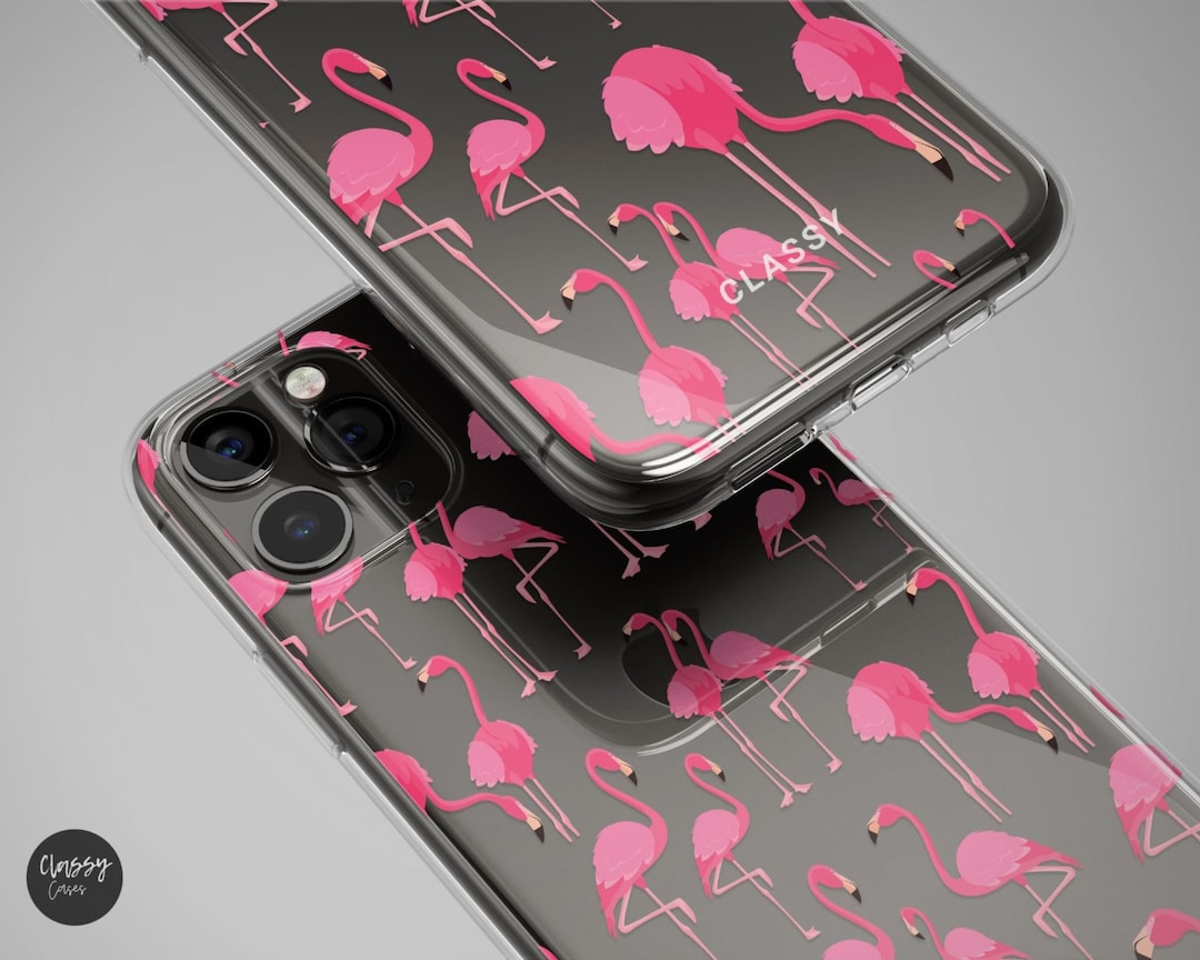 Little Pink Flamingos Clear Phone Case With Little Flamingos Fits ...