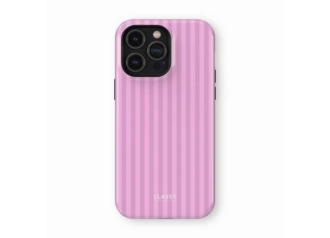 Retro Pastel Pink Striped Tough Phone Case | Fits iPhone X XS XR 8 11 ...