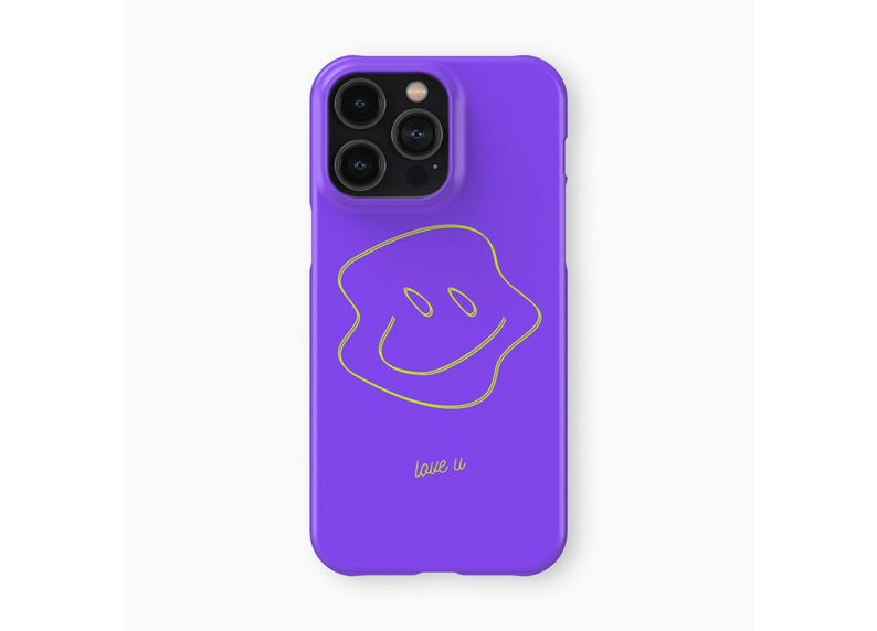 Love U Title Design Purple Snap Phone Case | Fits iPhone XR XS X 7 8 11 ...