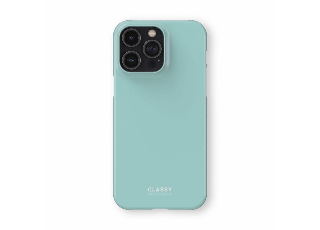 Pastel Light Blue Phone Case | Retro Slim Hardshell Snap Cover - Etsy
