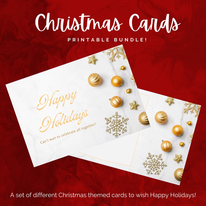 Christmas Cards Printable Bundle, Holiday Planner Templates, A4 ...