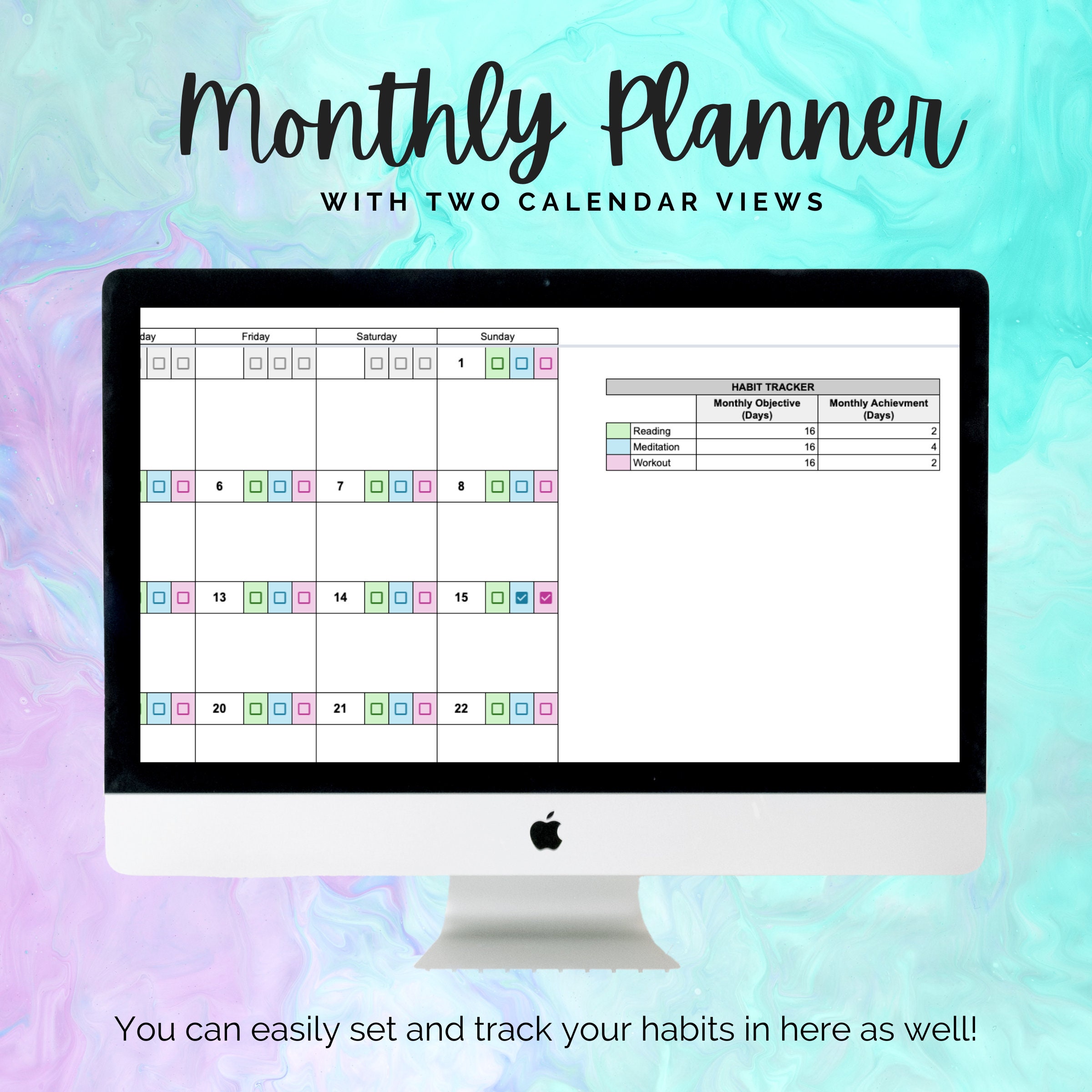 2020 Monthly Planner Template Dynamic Planner Template Google Sheets ...