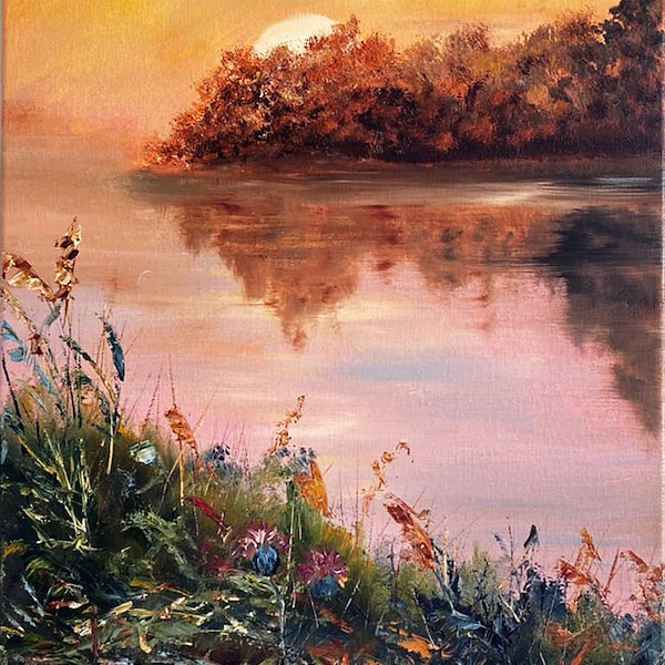 Sunset Oil Painting - Etsy