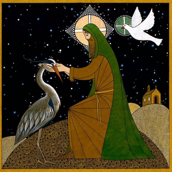 Saint Colmcille fine art print early Irish saints | Etsy