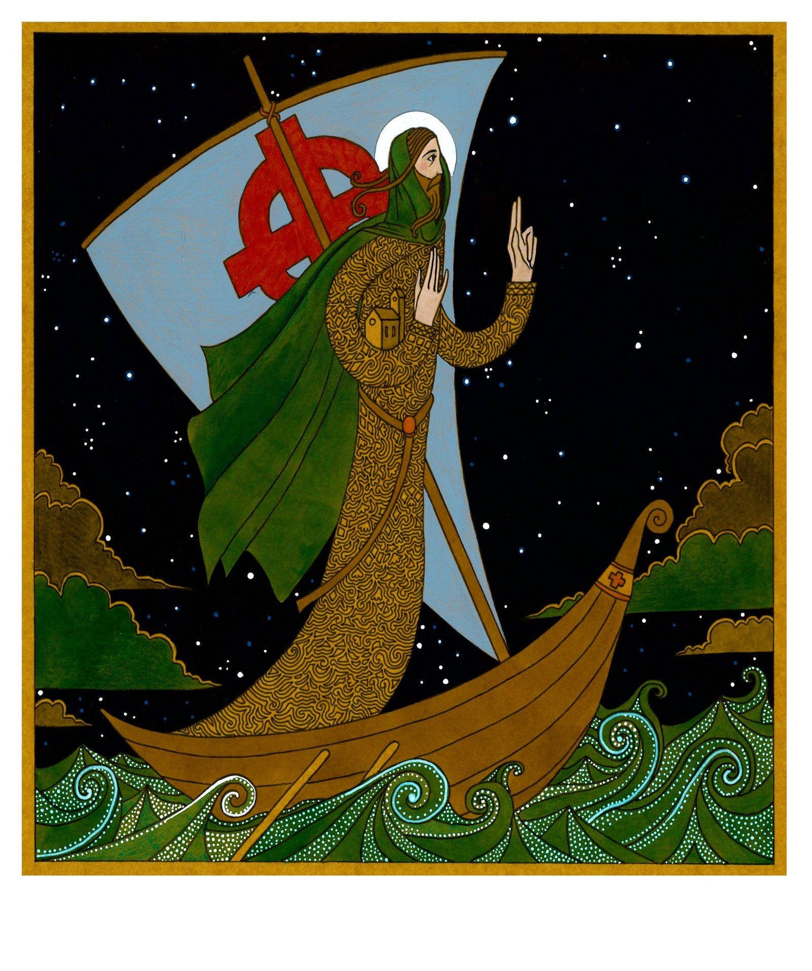 Saint Brendan the Navigator. Early Irish Saints. Fine Art Print. Celtic ...