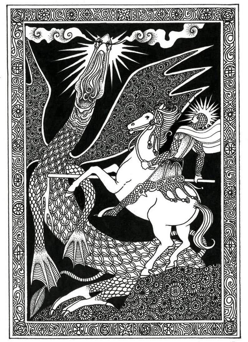 Dragon Slayer. Saint George and the Dragon. Fine Art Print Edition. - Etsy