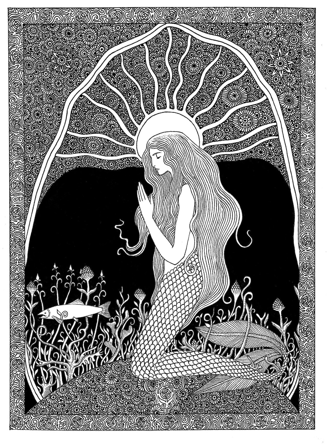 Saint Li Ban Early Irish Mermaid Saint Fine Art Print - Etsy
