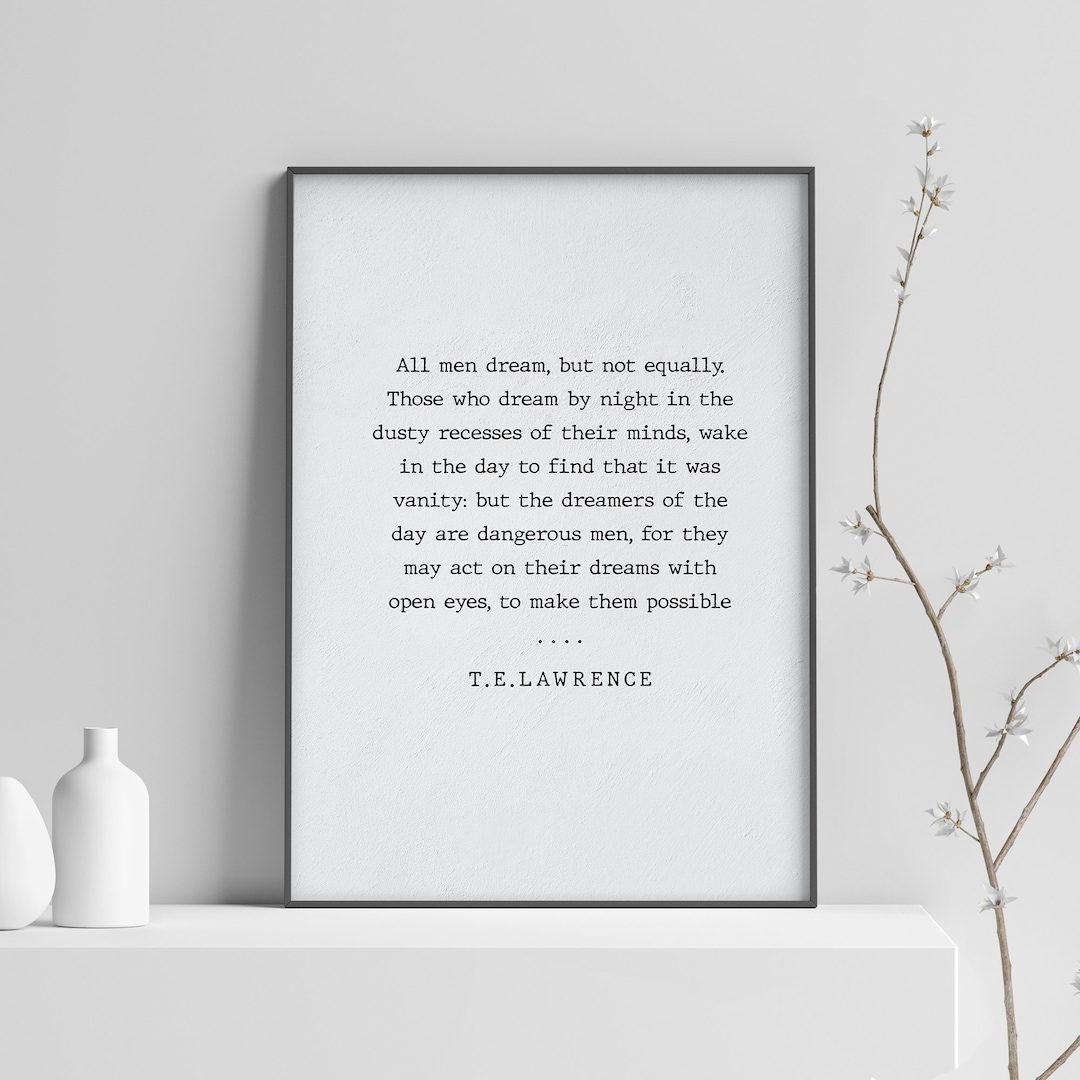 T E Lawrence Quote | Home Decor - Etsy