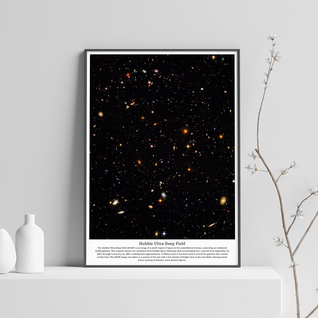 Space Poster Hubble Telescope Deep Field View of Galaxies, High Quality ...