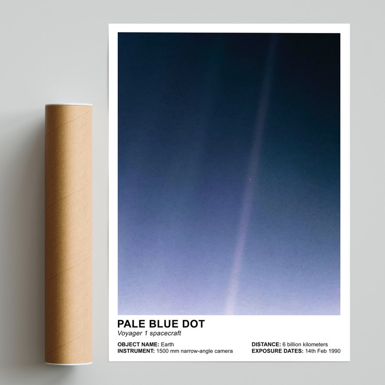 Pale Blue Dot Poster, Space Poster, Voyager 1, Carl Sagan, Astronomy ...