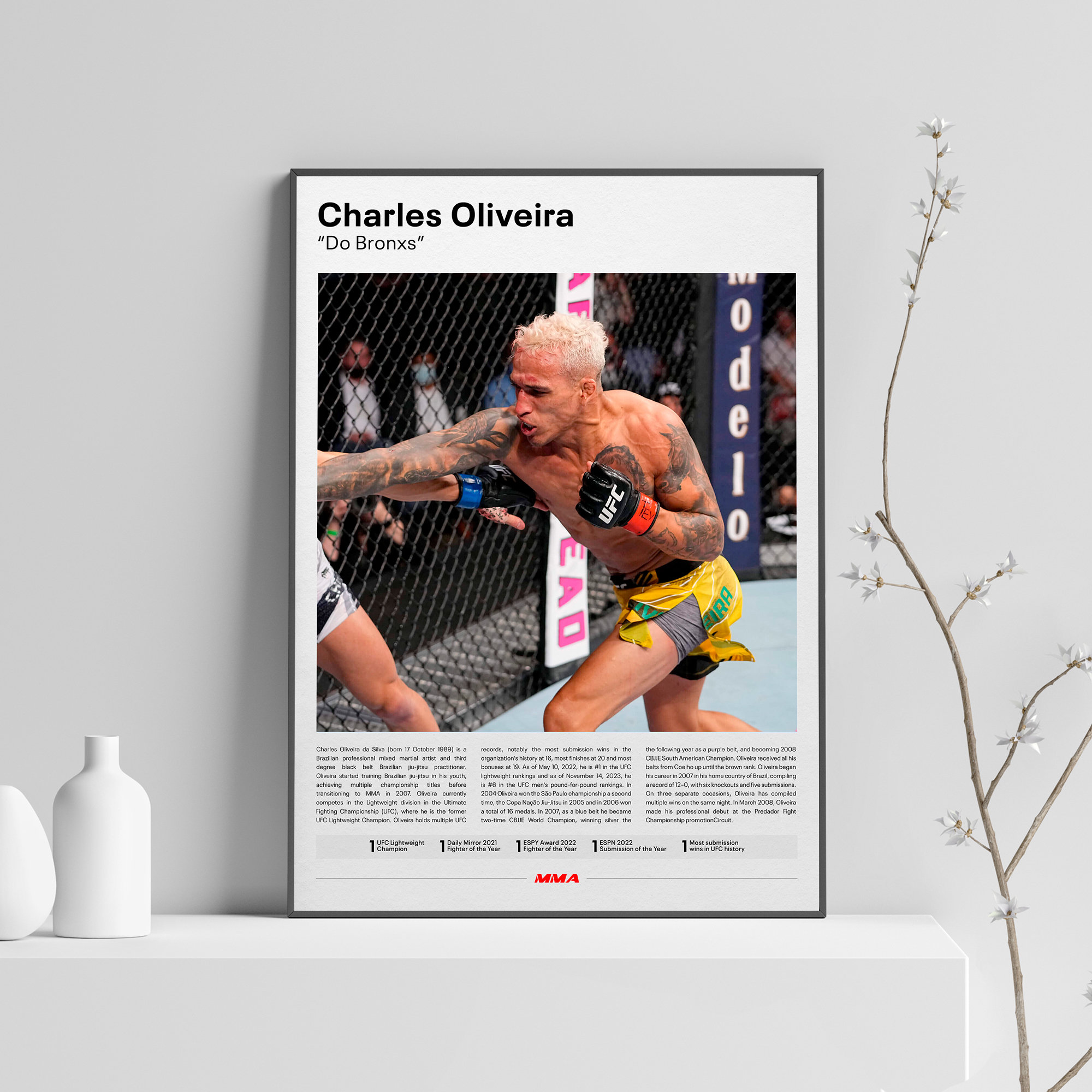Charles Do Bronxs Oliveira Poster, Mixed Martial Arts Print, MMA ...