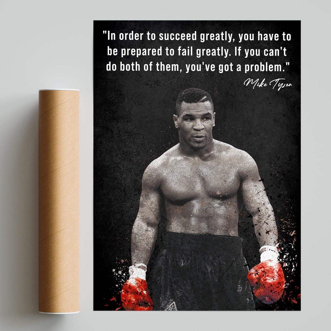 Mike Tyson Poster, Art Discipline Motivational Quotes Wall Decor Mike ...