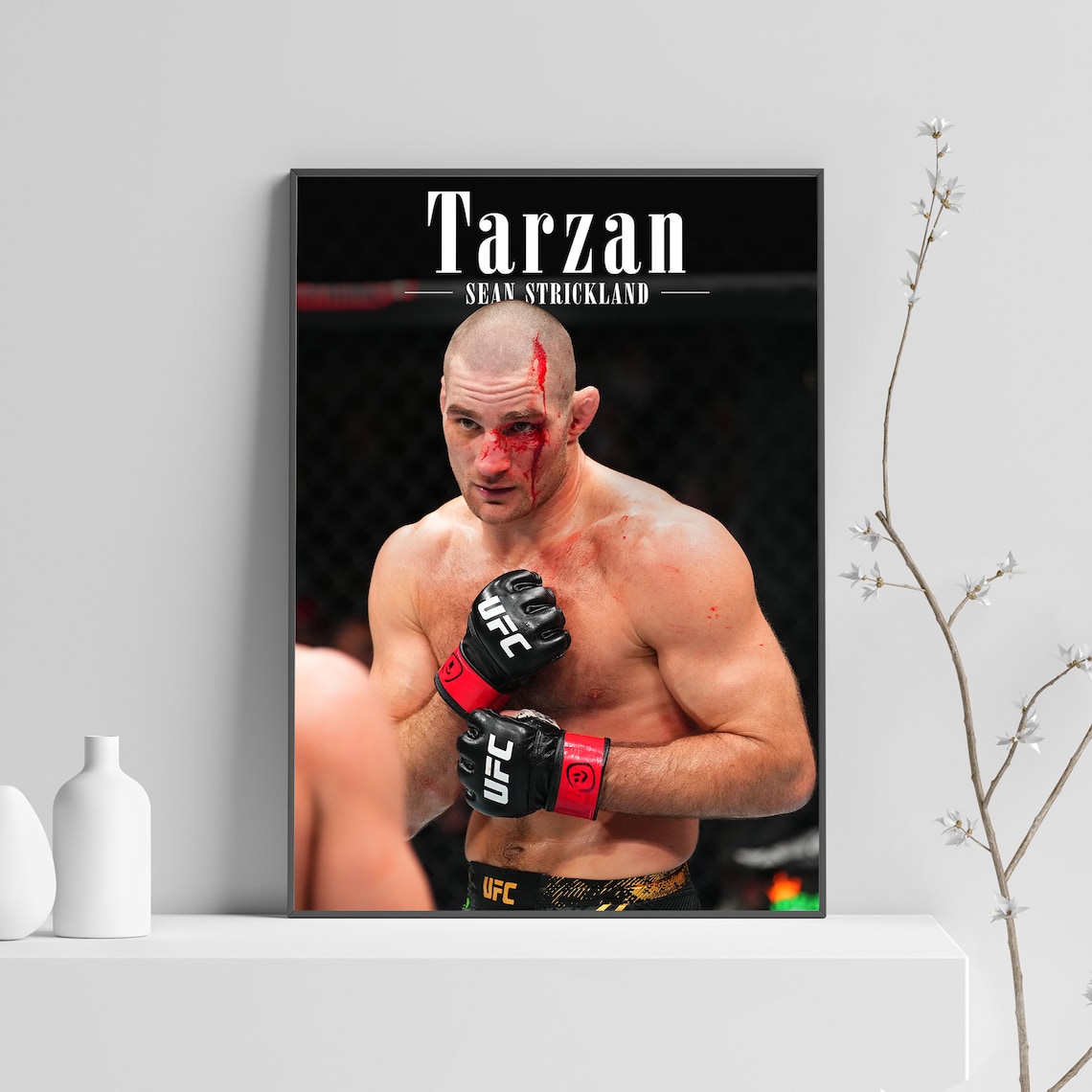 Sean Strickland Tarzan UFC Poster, MMA Wall Art Boxing Poster Fighter ...