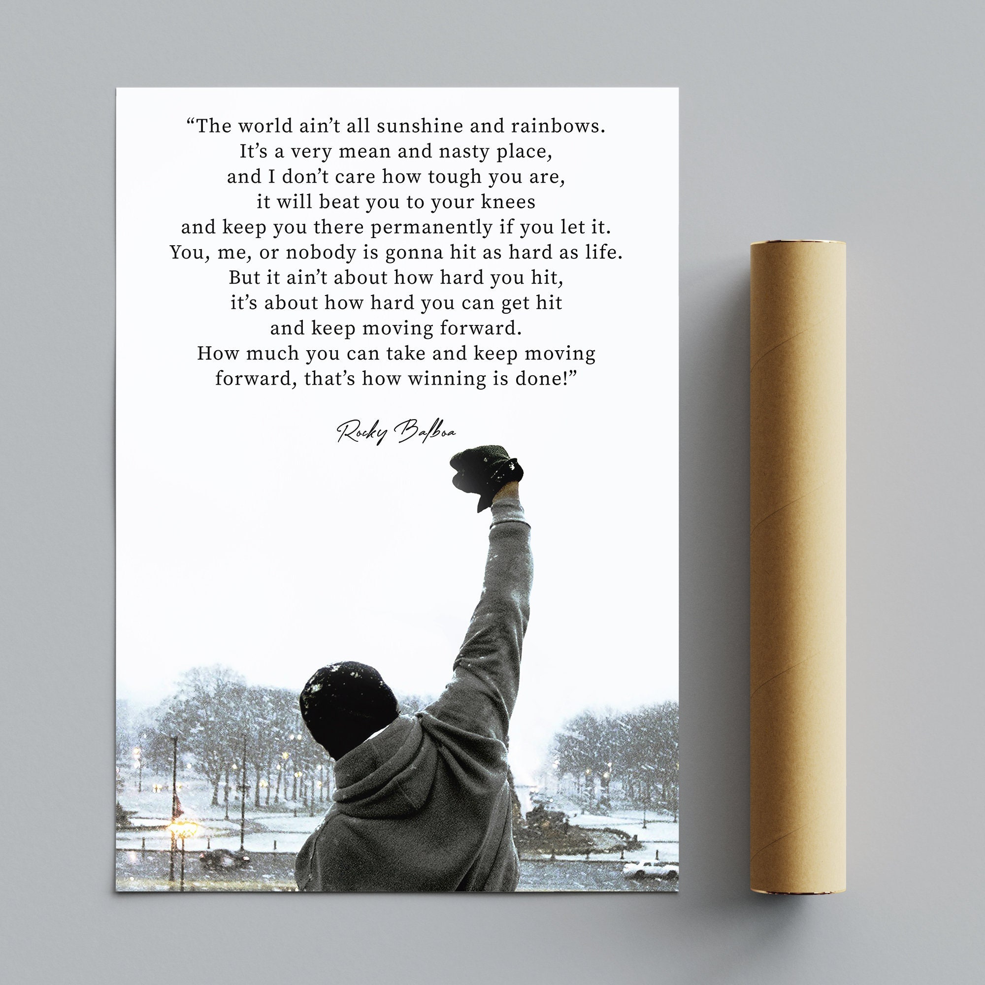 Rocky Motivational Quote Printed Poster Movie Quote Rocky | Etsy