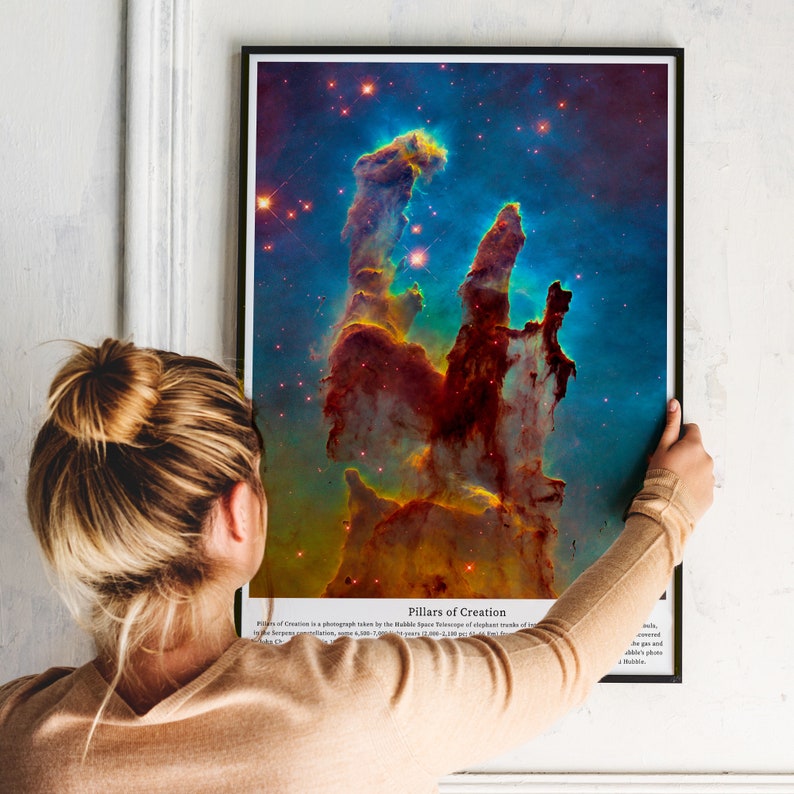 Pillars of Creation Hubble Space Telescope Poster Print, JWST, HST ...