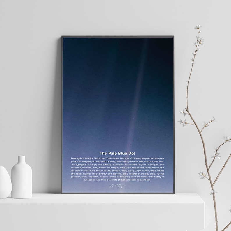Pale Blue Dot Poster, Space Poster, Voyager 1, Carl Sagan, Astronomy ...
