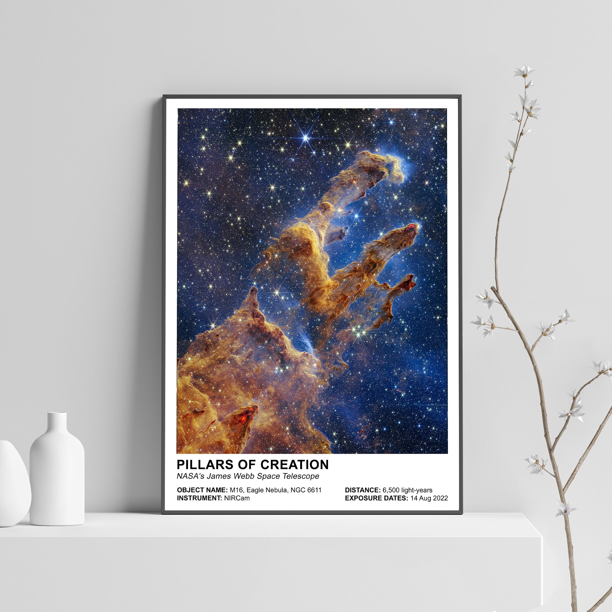 NASA Pillars of Creation Poster, Space Posters Wall Art Print, James ...