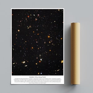 Space Poster Hubble Telescope Deep Field View of Galaxies, High Quality ...