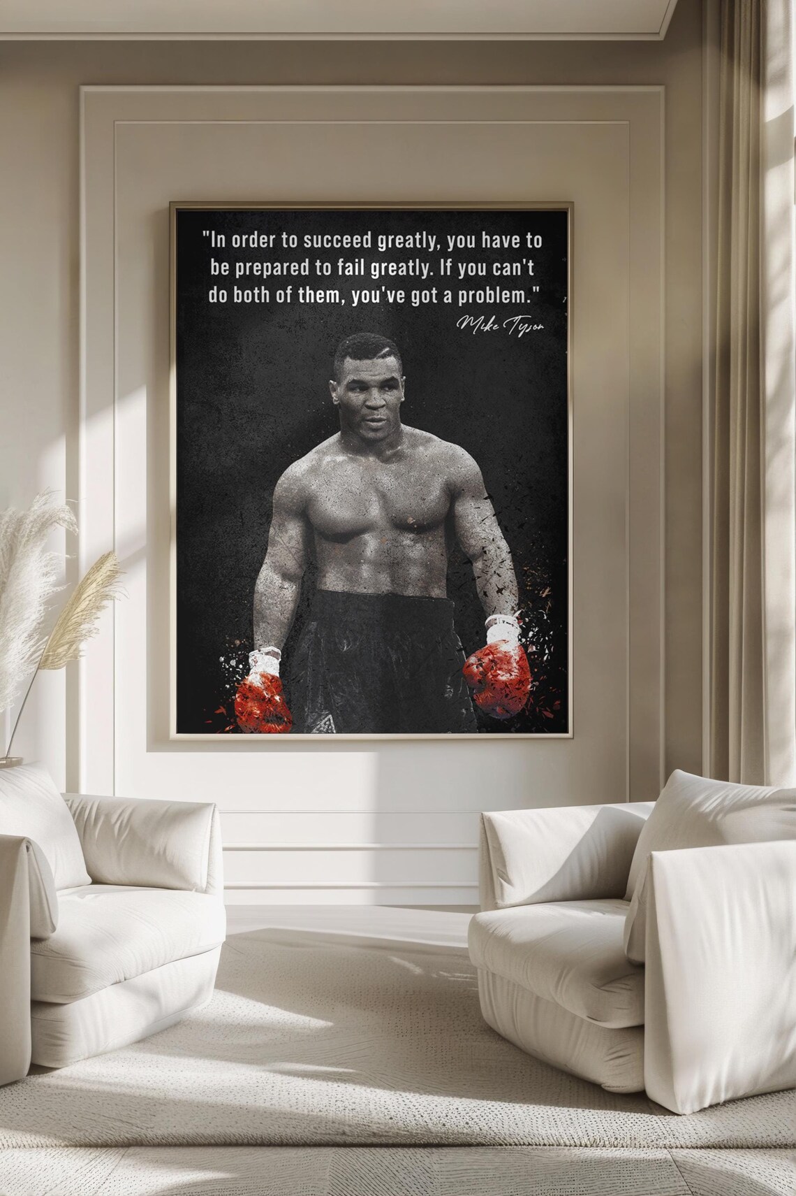 Mike Tyson Poster, Art Discipline Motivational Quotes Wall Decor Mike ...