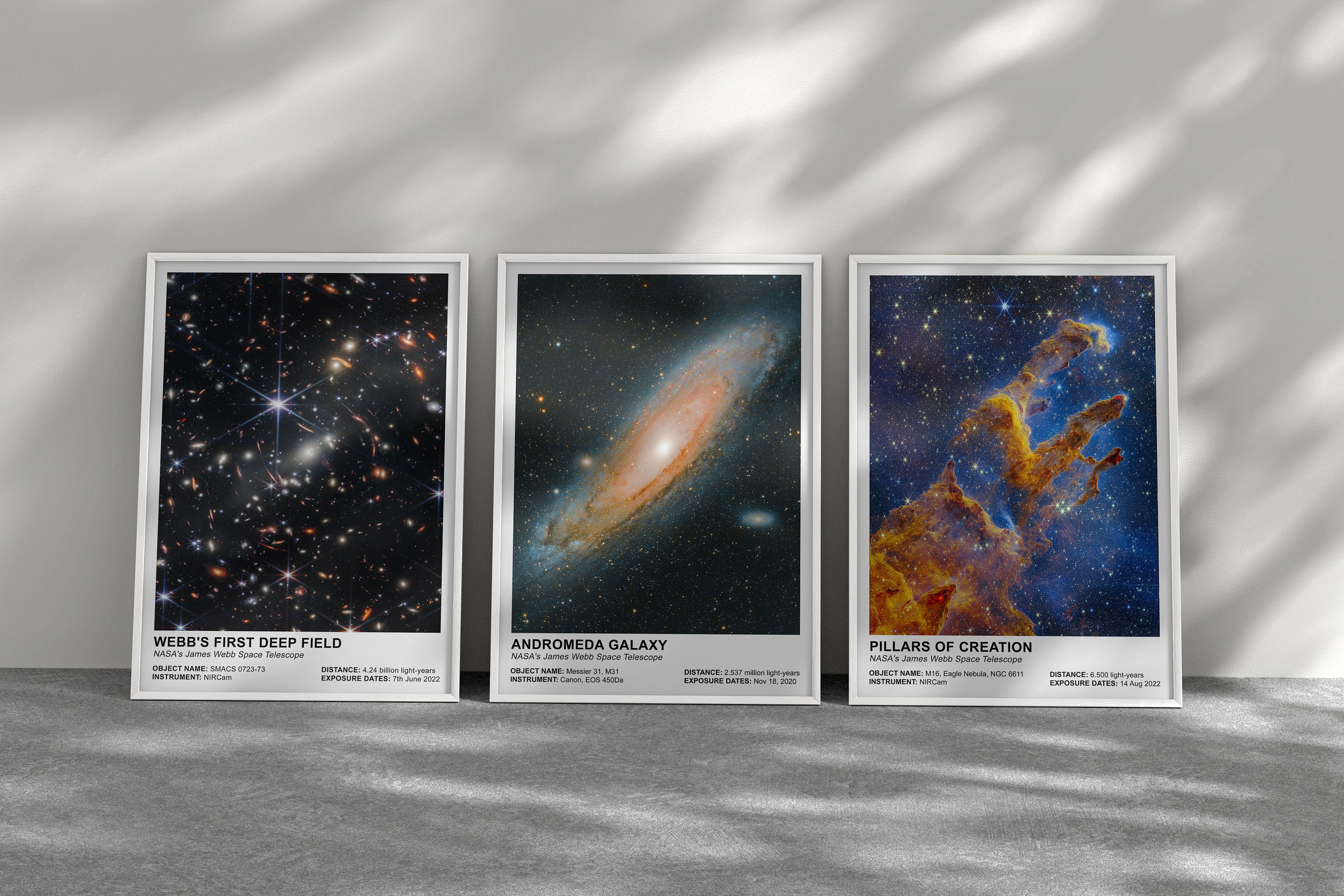 Set of 3 Poster Art, James Webb Space Telescope First Images, Pillars ...