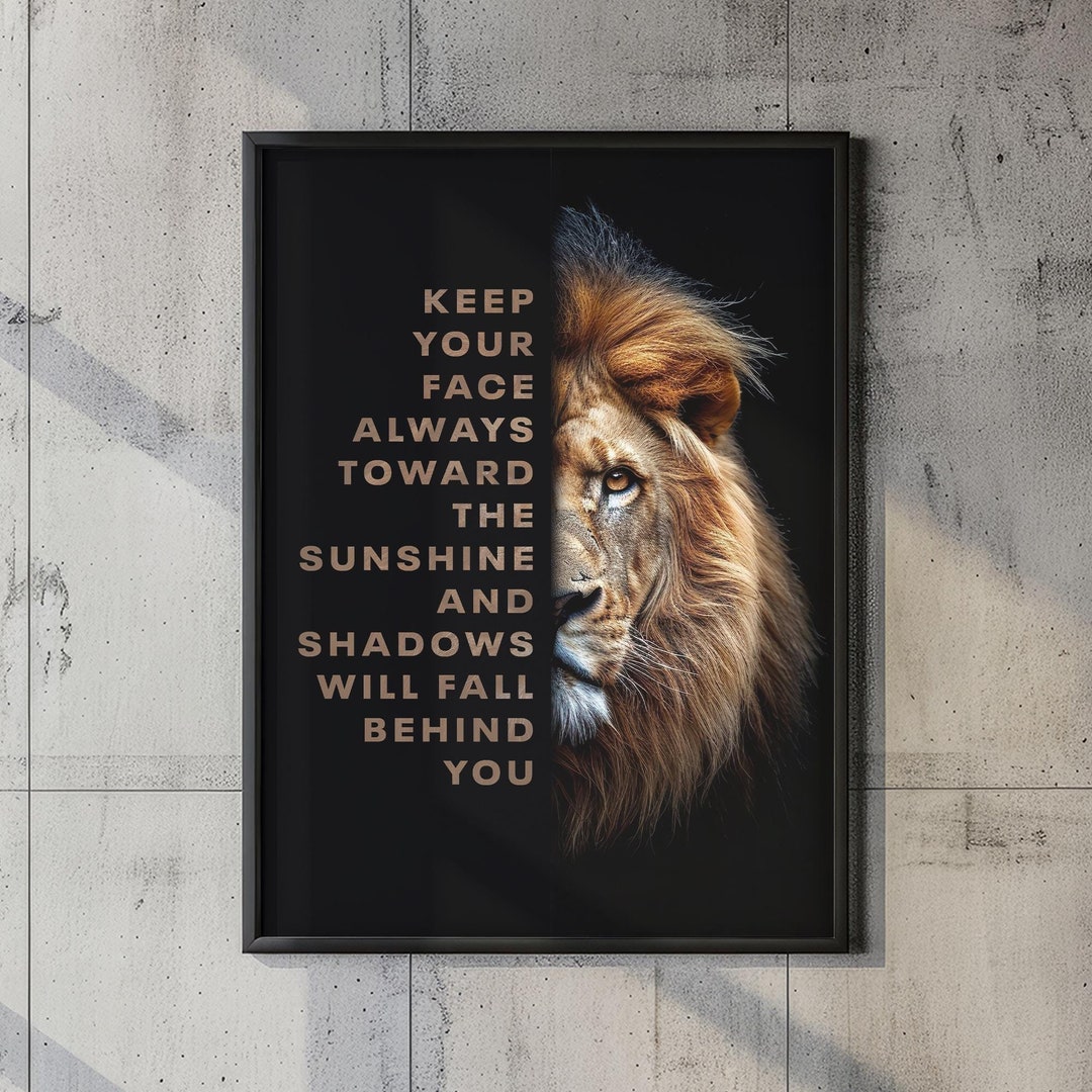 Lion Motivational Poster Art, Inspirational Wall Art Print ...