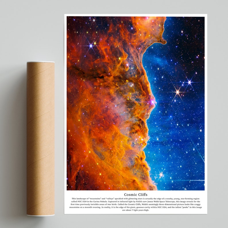 Cosmic Cliffs James Webb Space Telescope Poster Print, JWST, Hubble ...