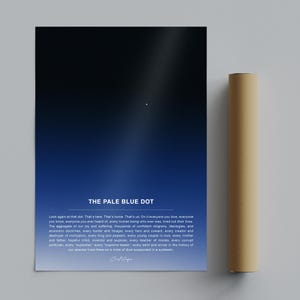 Pale Blue Dot Poster Quote, Space Poster, Voyager 1, Carl Sagan ...