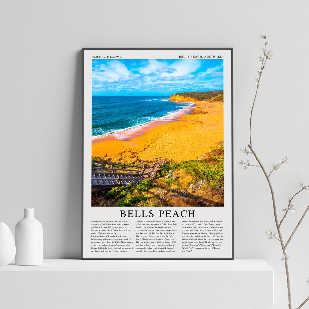 Bells Beach Surfing Poster Travel Print - Etsy