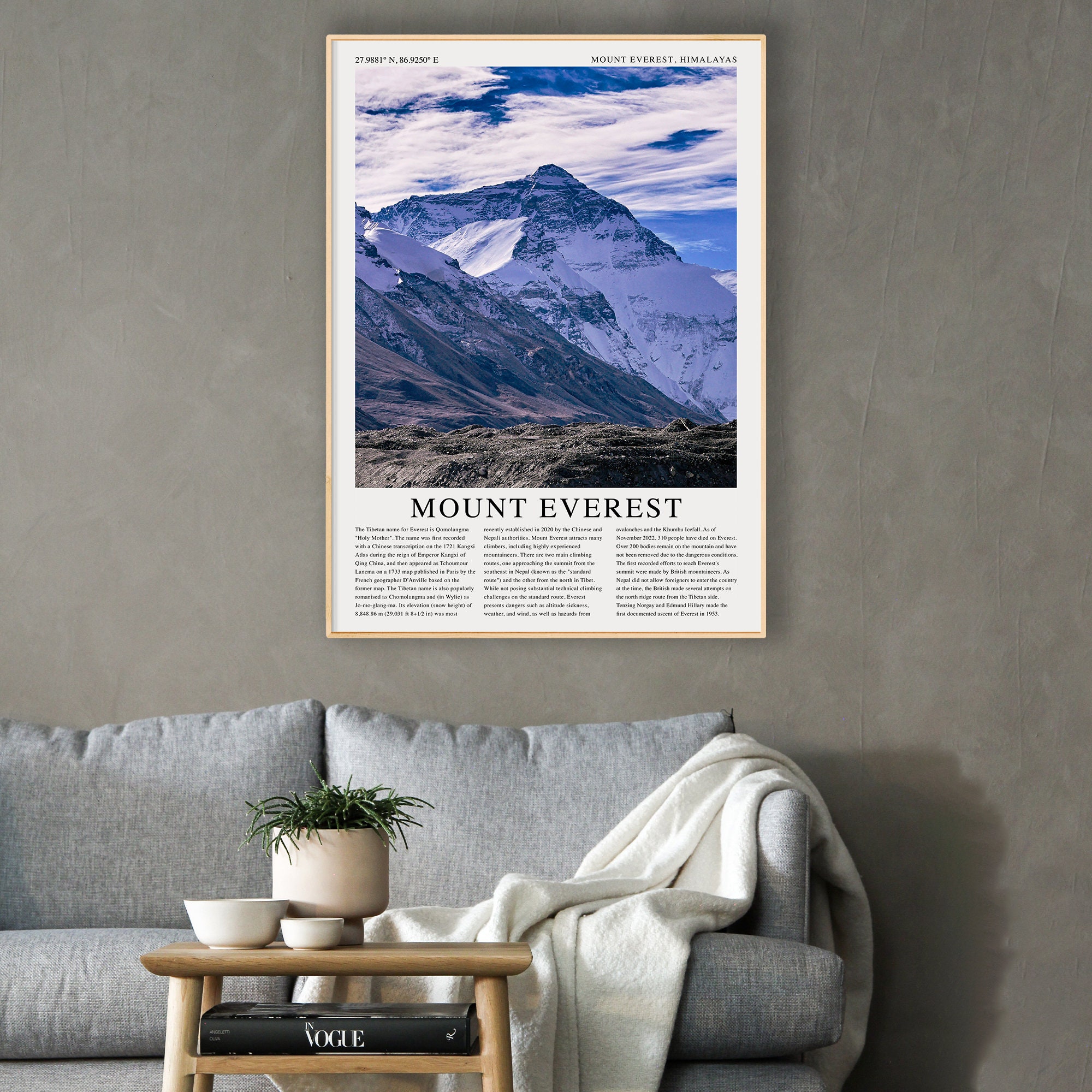 Mount Everest, Nepal, Himalaya Poster Travel Print - Etsy
