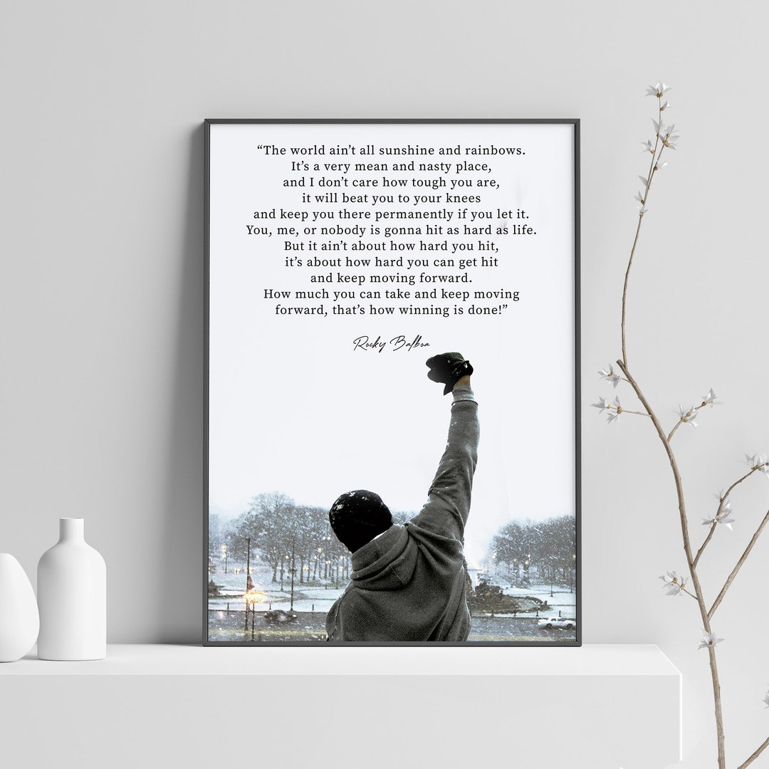 Rocky Motivational Quote Printed Poster, Movie Quote Rocky Balboa - Etsy