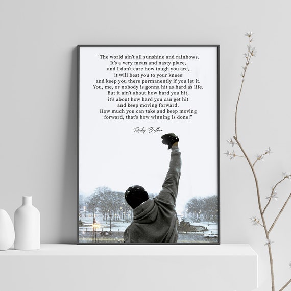 Rocky Motivational Quote Printed Poster Movie Quote Rocky | Etsy