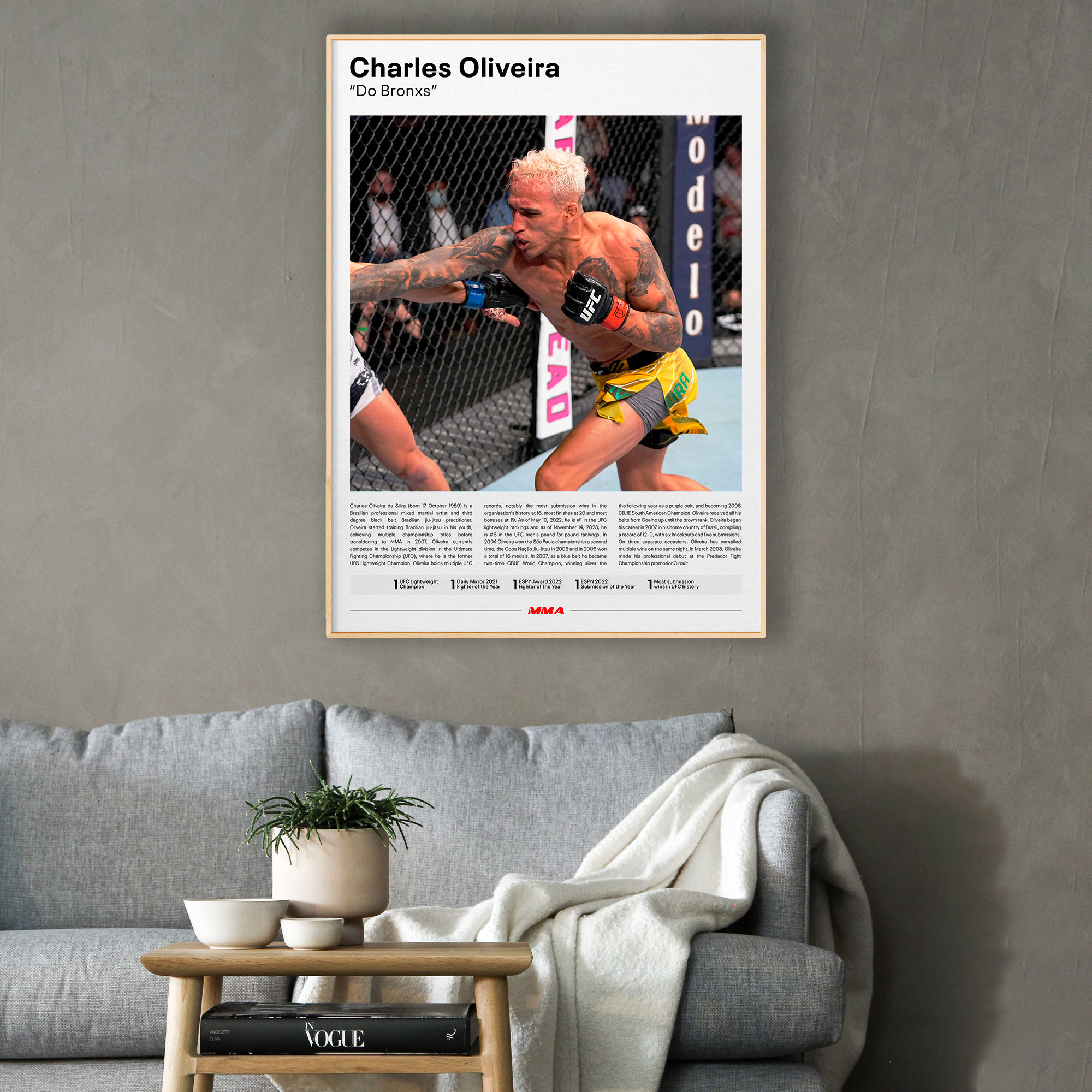 Charles Do Bronxs Oliveira Poster, Mixed Martial Arts Print, MMA ...