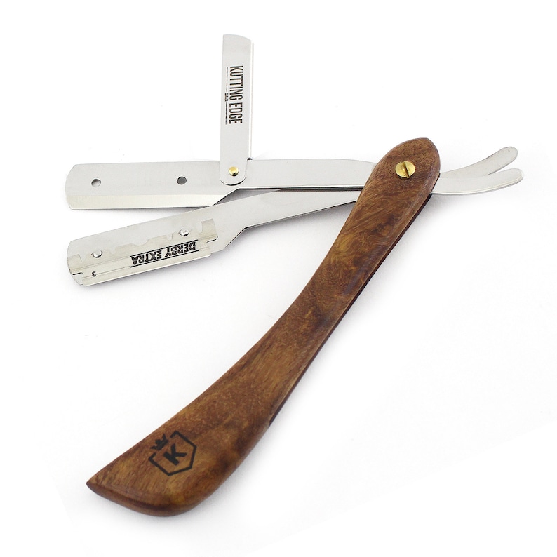 Barber Straight Cut Throat Shaving Razor With Wood Handle Straight Edge ...