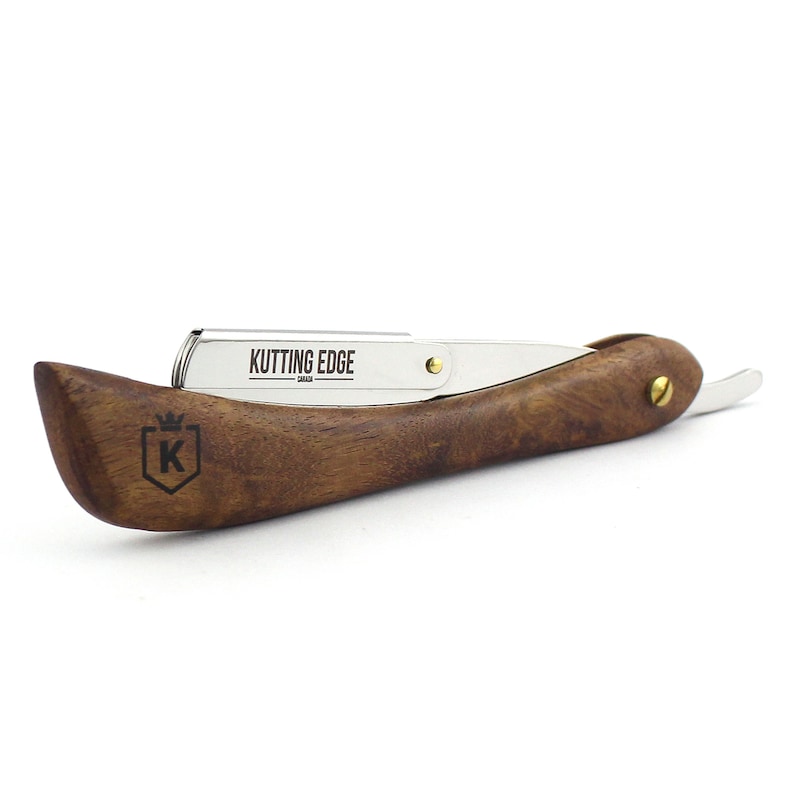 Barber Straight Cut Throat Shaving Razor With Wood Handle Straight Edge ...